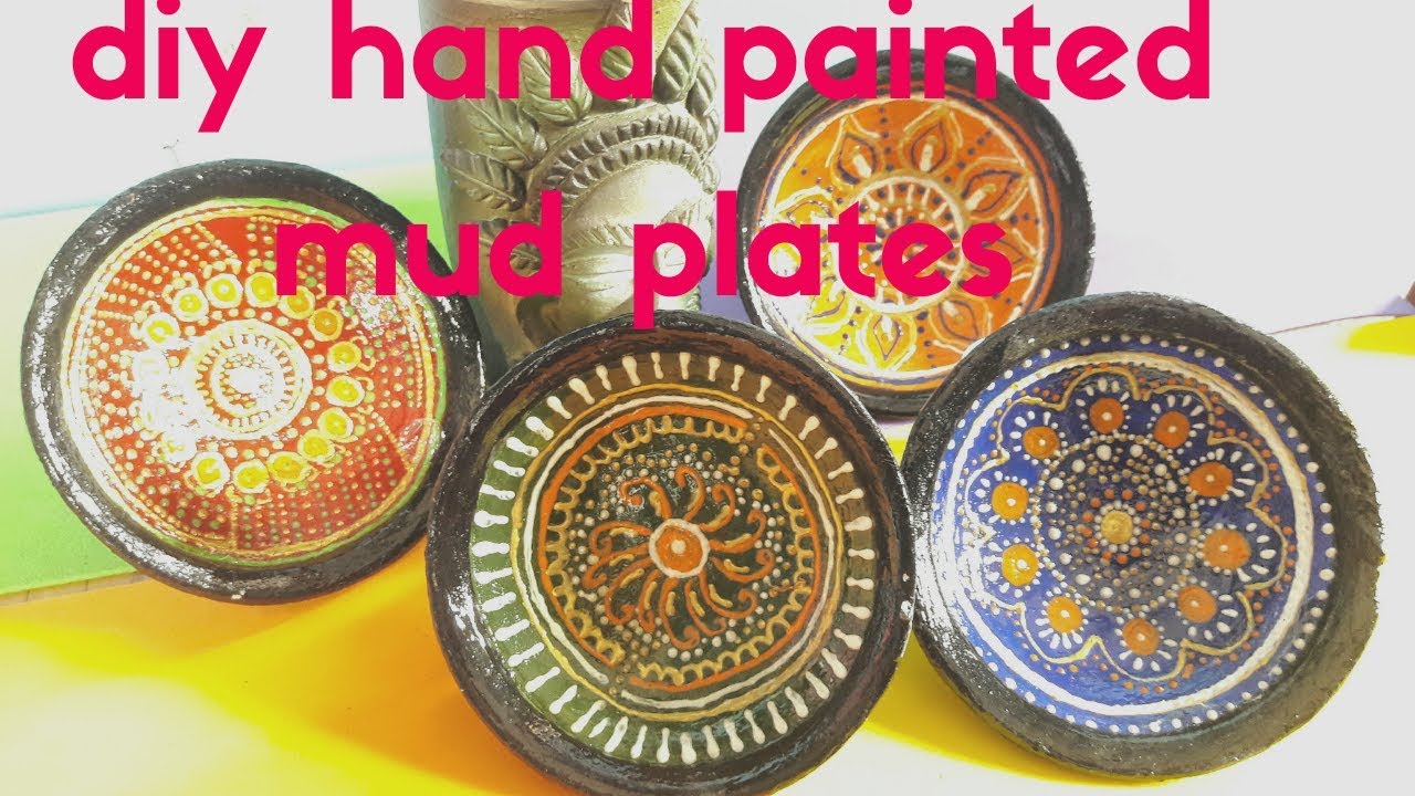Diy Hand Painted Mud Plate | Home Decoration | Fevicryl, Acrylic ...