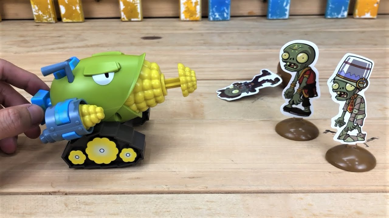 Plants VS Zombies 2 Toy | Popcorn Cannon To Shoots And Crushes Zombies ...