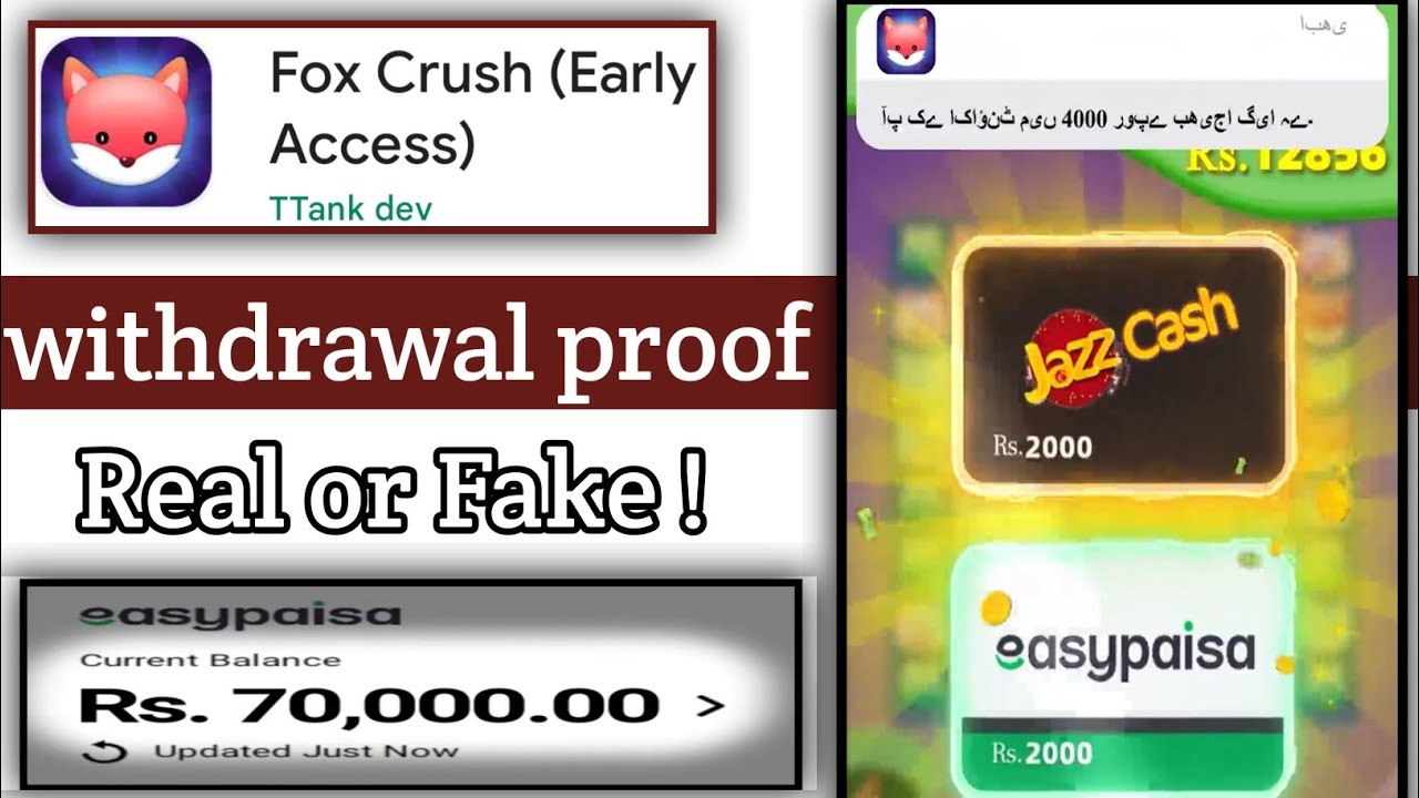 Fox Crush App real or Fake // Fox Crush App payment proof // Fox Crush ...