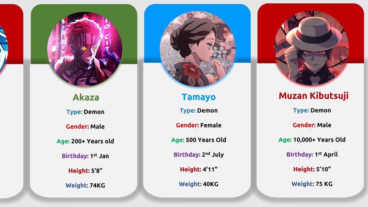💕Demon Slayer Characters Biography - Age, Height, Weight, Birthday ...