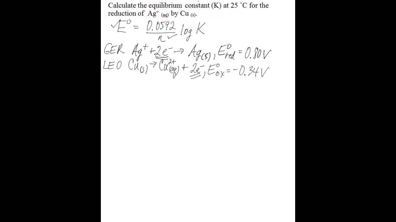Calculate Equilibrium Constant - YouTube