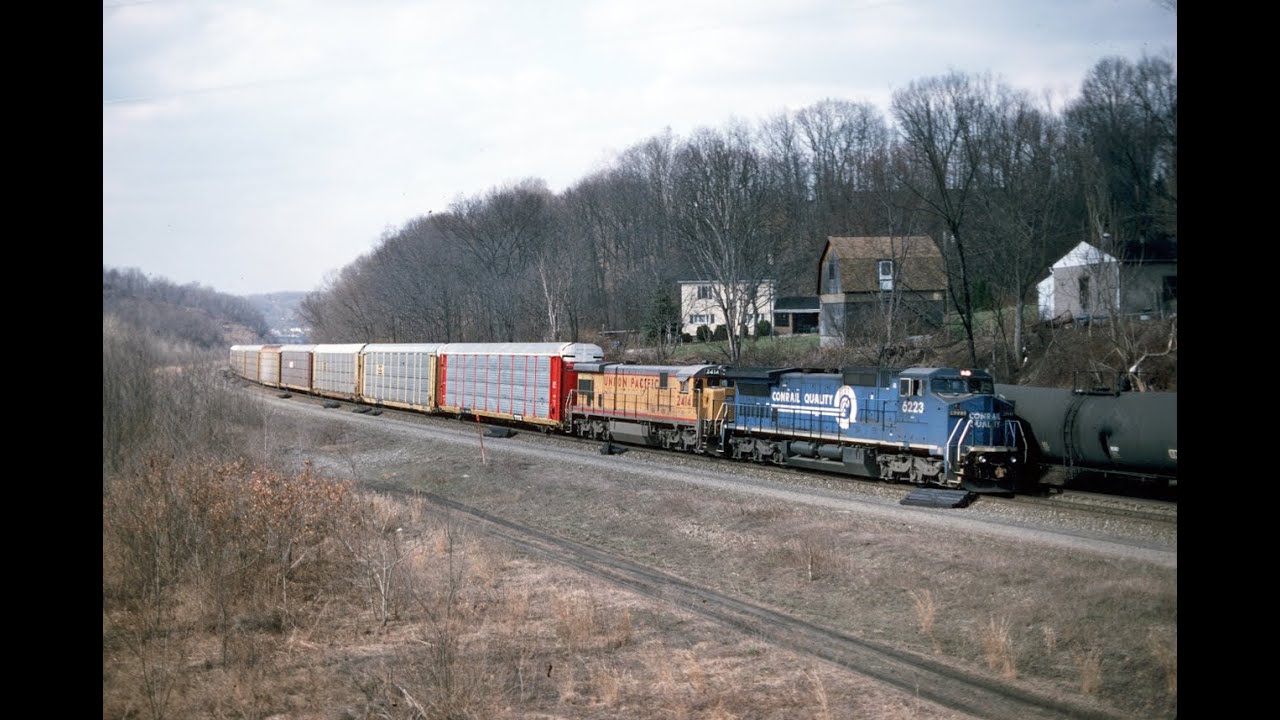 CONRAIL and AMTRAK TRAINS at ADARA and TRAFFORD, PA on the PITTSBURGH ...