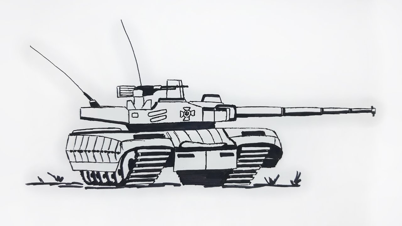 How to Draw a Ukrainian Tank T-84 Oplot - YouTube