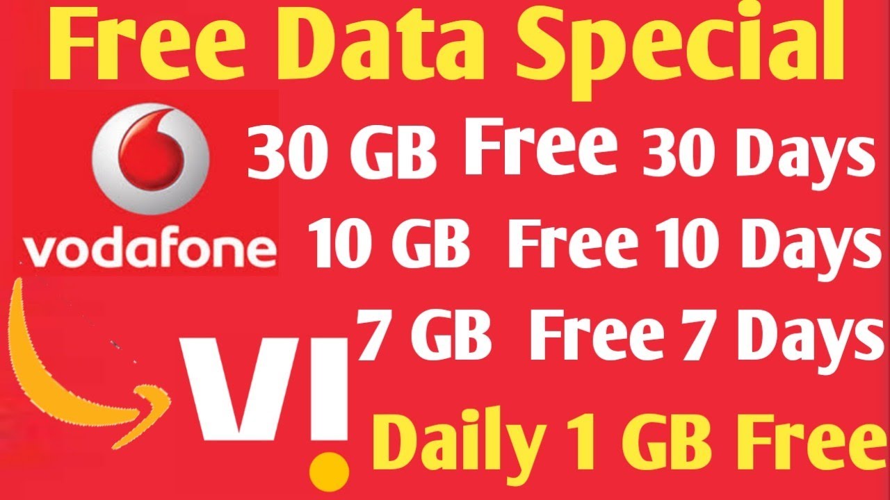 Vodafone idea "Vi" Free Internet Data 30 GB,10 GB & 7 GB | How to Get ...