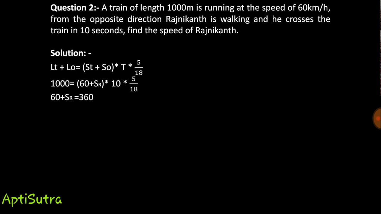 #37 Time Speed Distance Part II(Questions on trains based on relative ...