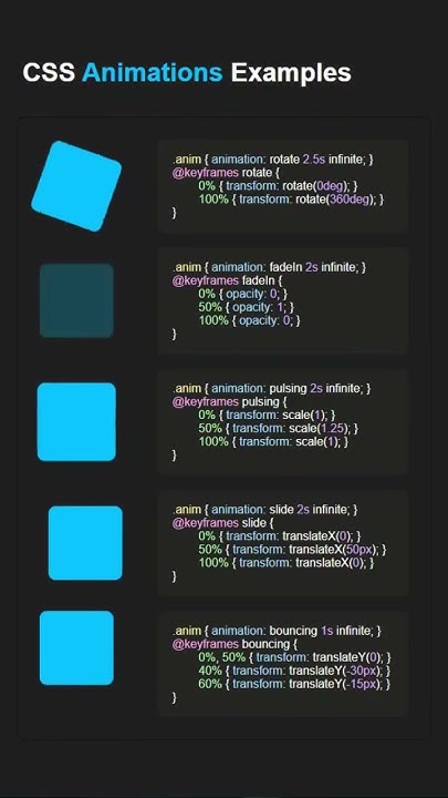 Css Animations Examples Css Coding Htmlcss Html Programming Code Webdevelopment