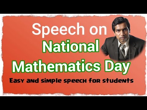 Speech on National Mathematics Day // Srinivasa Ramanujan // National ...