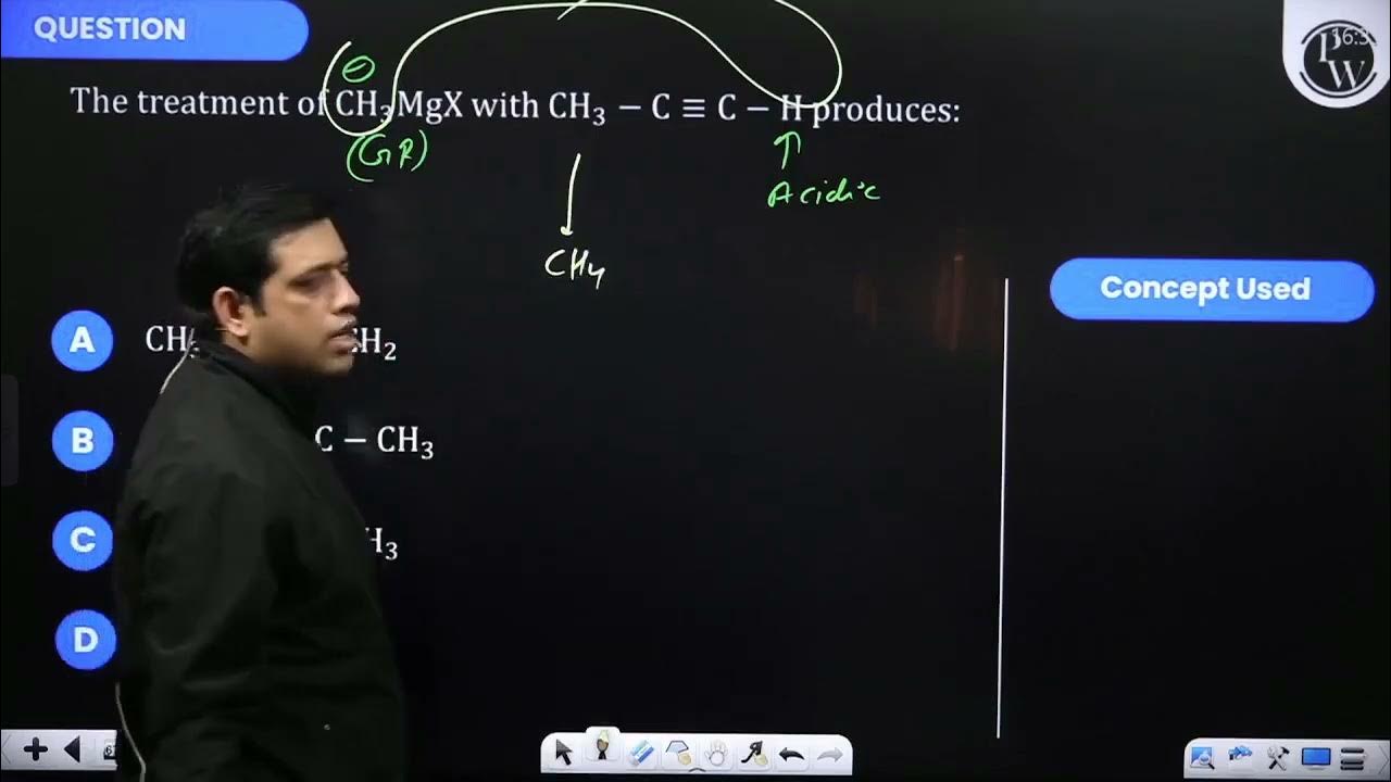 The treatment ofCH3MgX with CH3-C≡C-H produces:.... - YouTube The treatment ofCH3MgX with CH3-C≡C-H produces:.... - YouTube