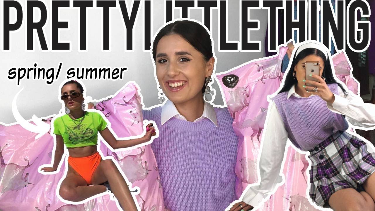 HUGE *NEW IN* PRETTY LITTLE THING HAUL | SPRING SUMMER - YouTube