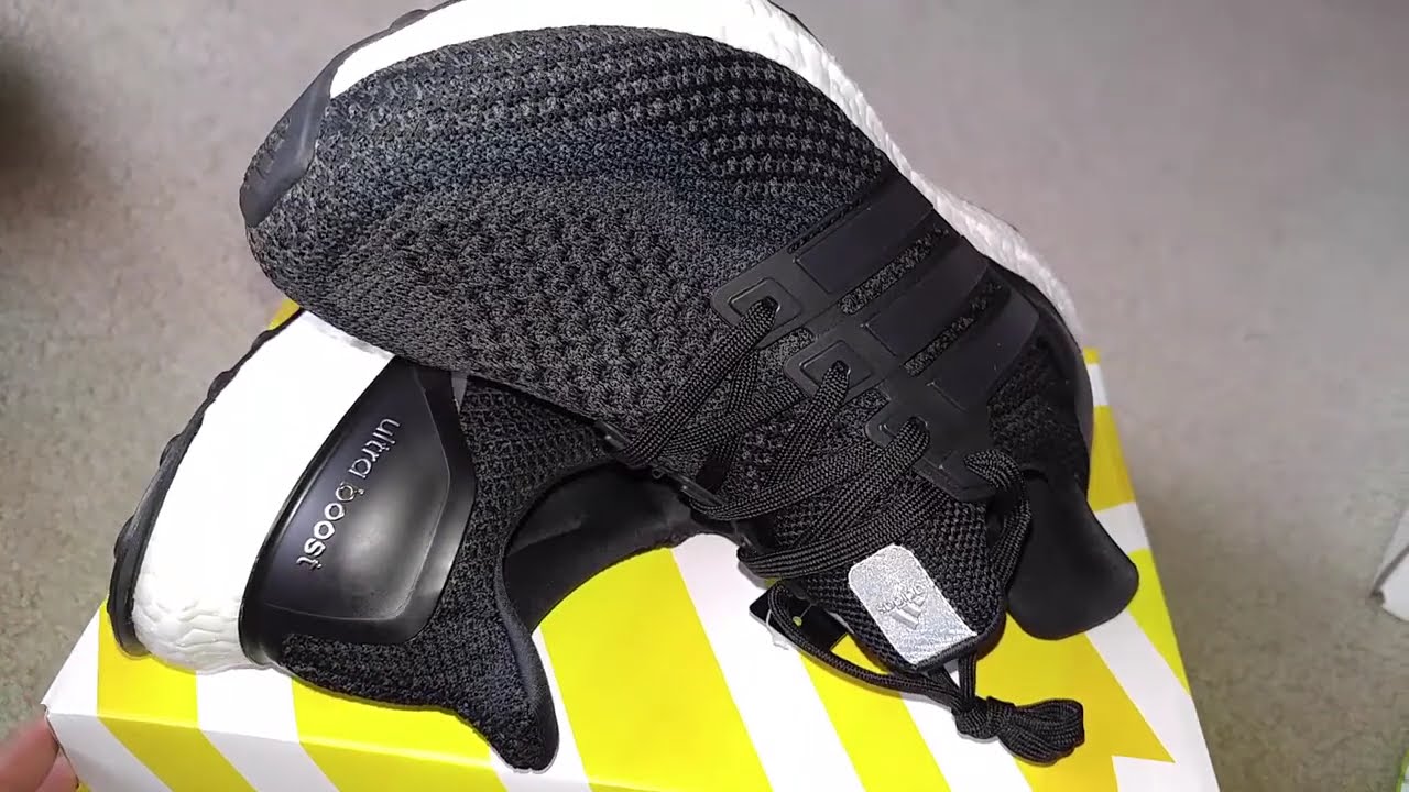 (2) On Feet Kanye West Adidas Ultra Boost 2.0 Core Black & White Full ...
