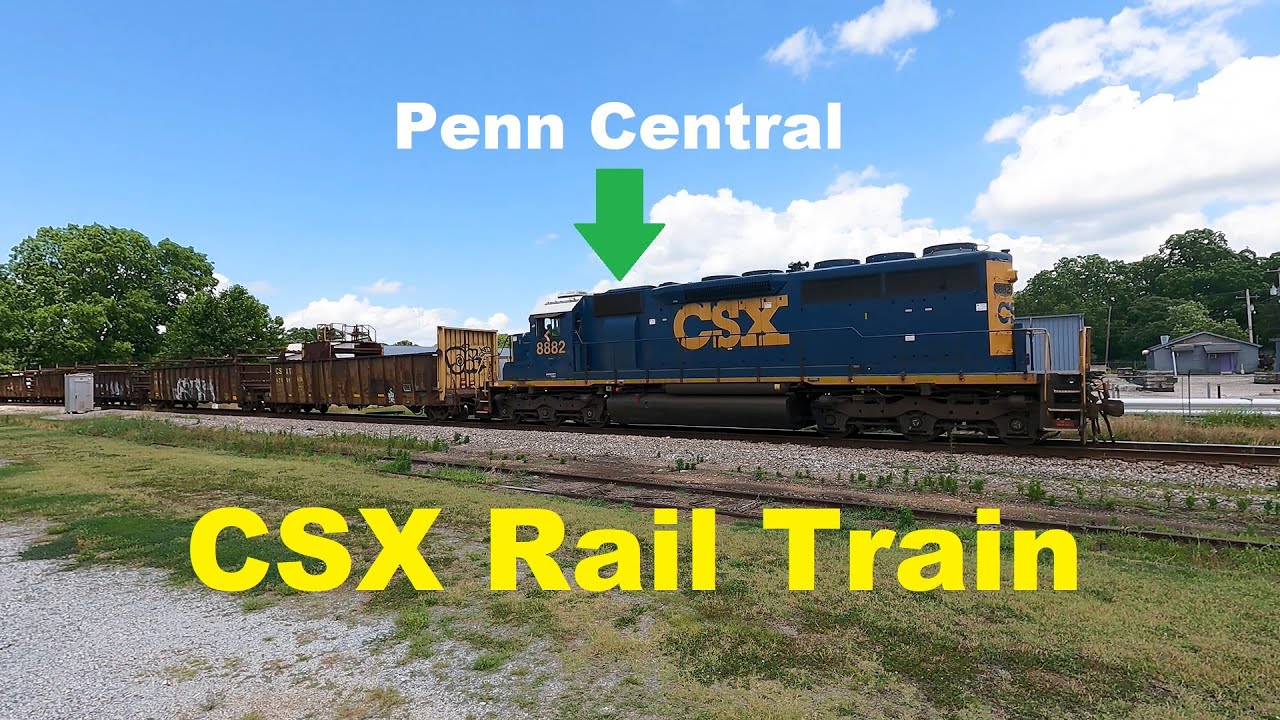 CSX Rail Train with SD40-2 (originally Penn Central) - YouTube