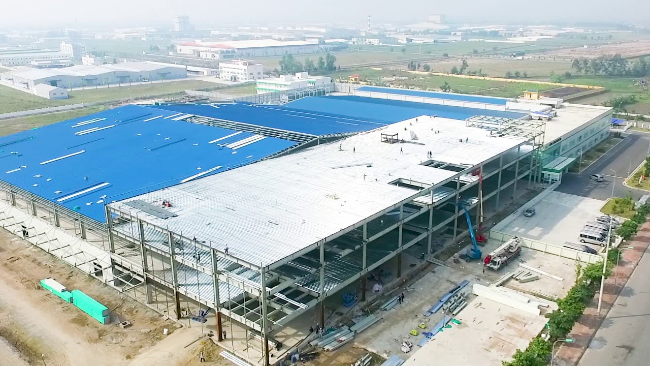 FlyCam Dự án nhà máy Seoul Semiconductor Vina - Kết cấu thép Minh Cường ...