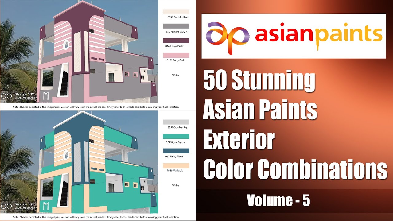 50 Asian Paints Exterior Color combinations Vol 5 #asianpaints # ...