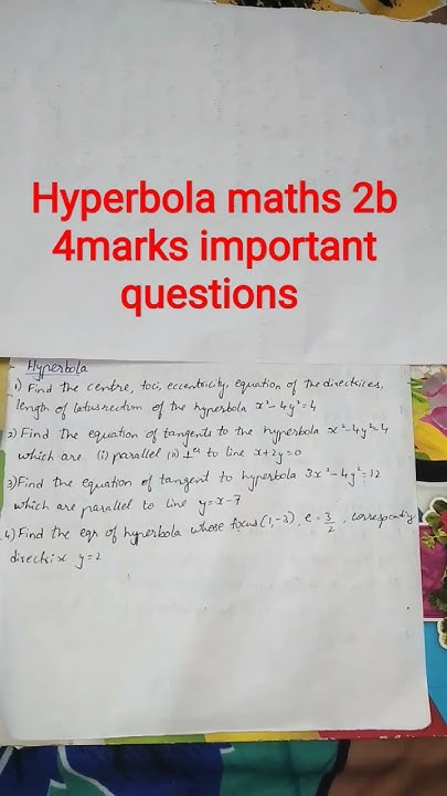 hyperbola maths 2b important 4 marks questions #ipe #importantquestions #shorts #shortsvideo ...