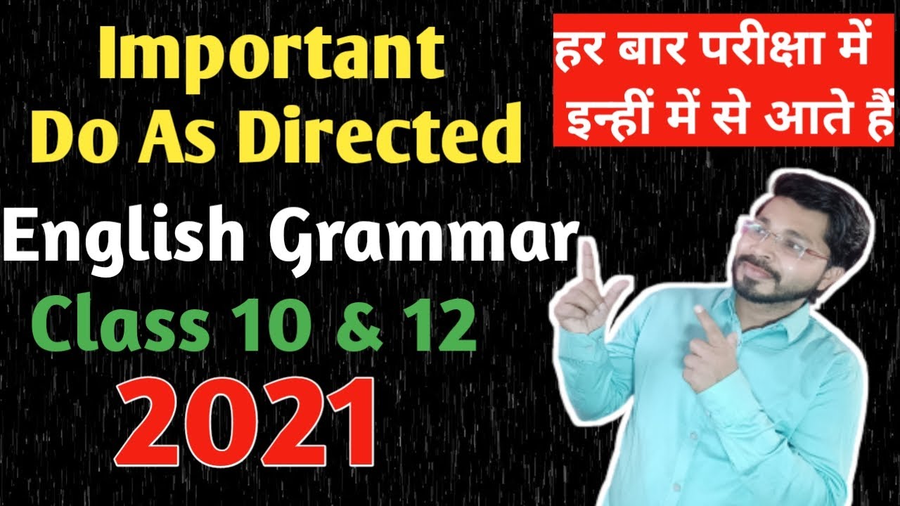 Important Do as directed | Do As Directed | English Grammar For 2021 ...