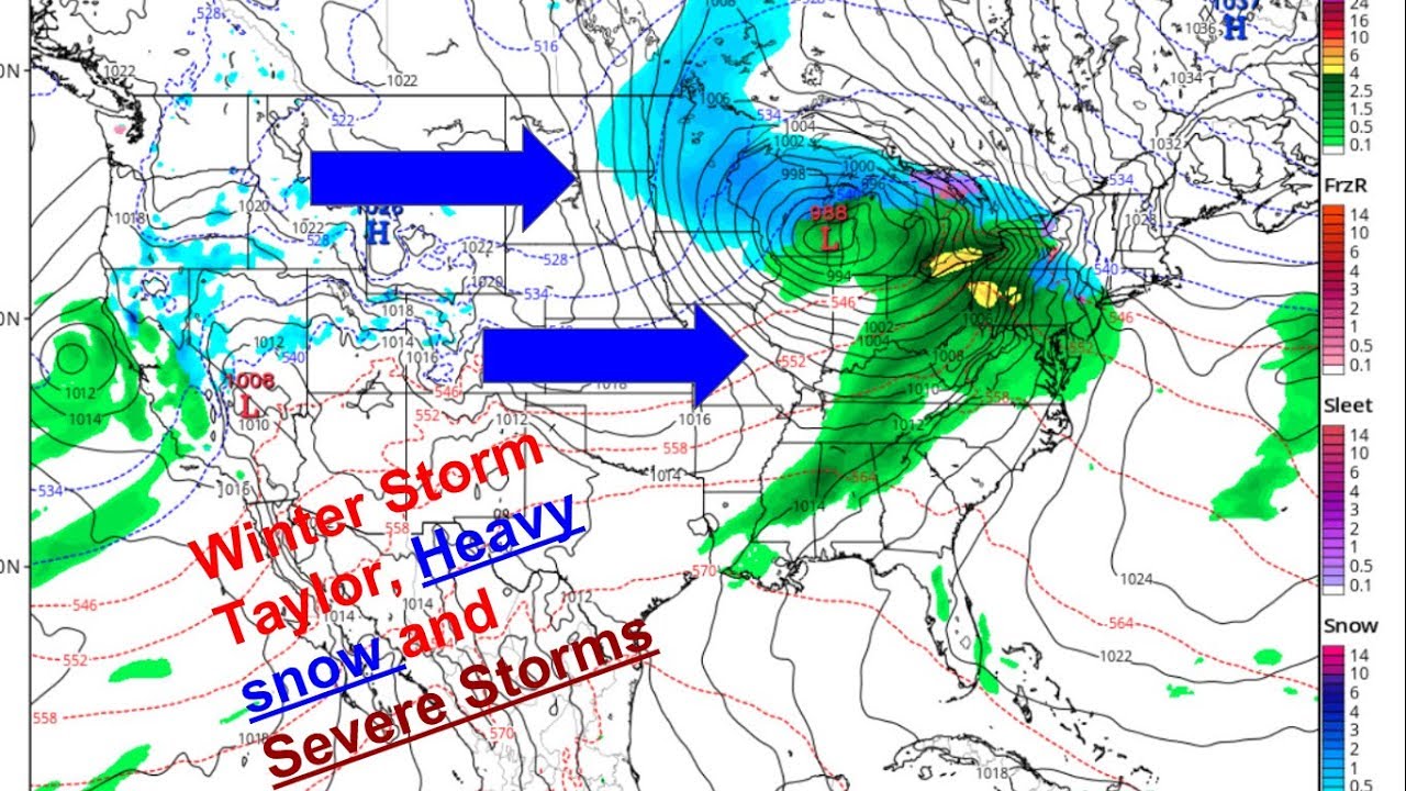 Winter Storm Taylor, Heavy Snow, Severe Storms - YouTube