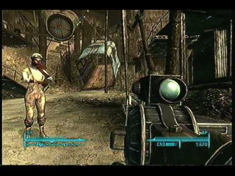 fallout 3 stealth armor, winter T51b power armor, gauss rifle - YouTube