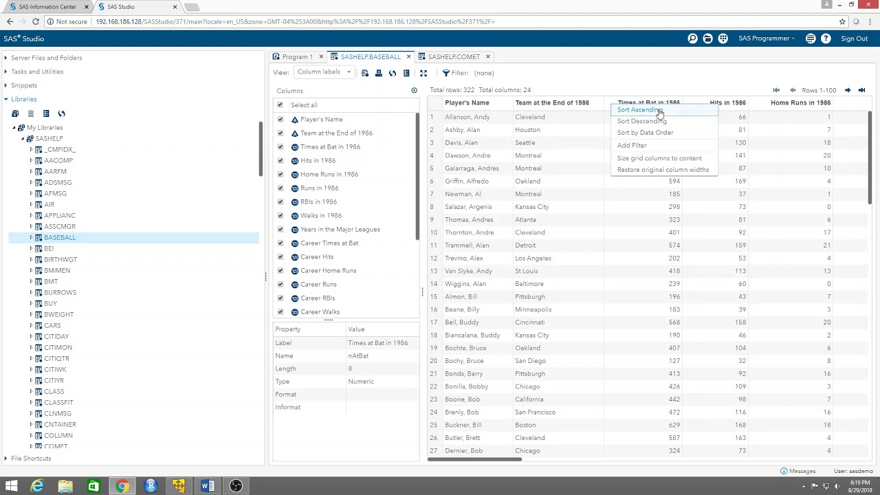 Week 1 The SAS Studio Interface 2018 - YouTube