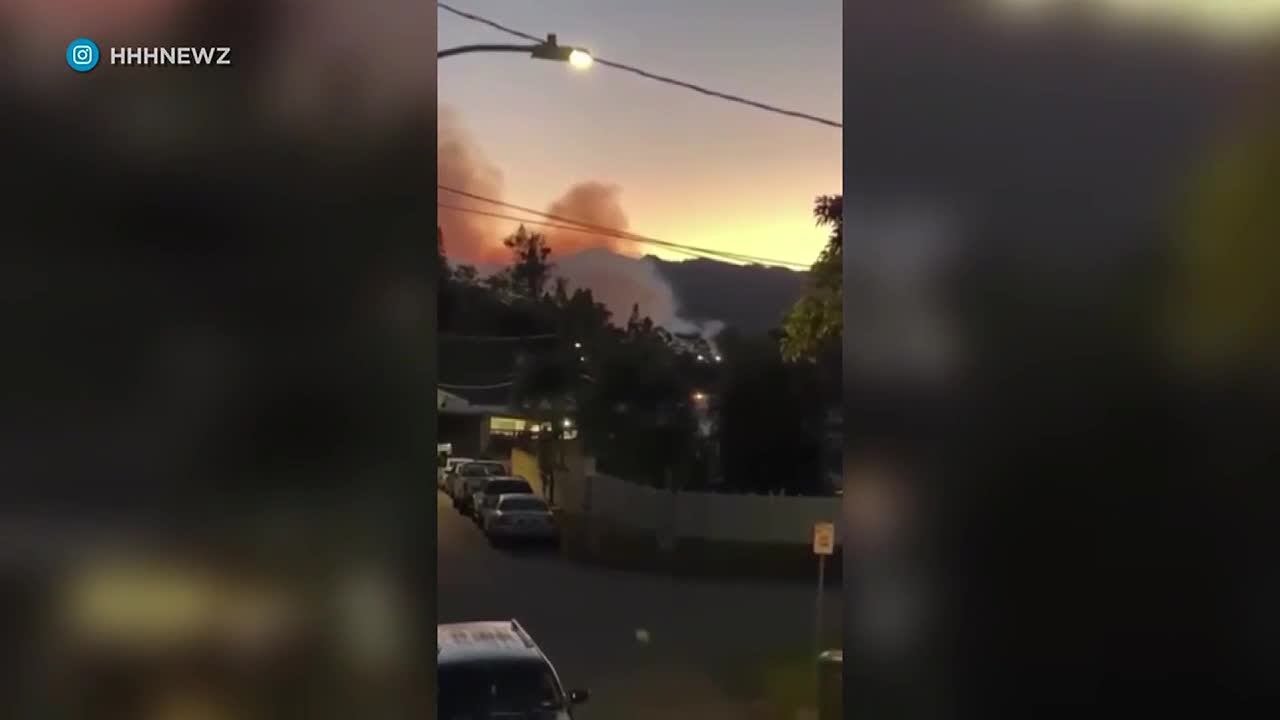 Crews extinguish brush fire flare-up in Mililani - YouTube