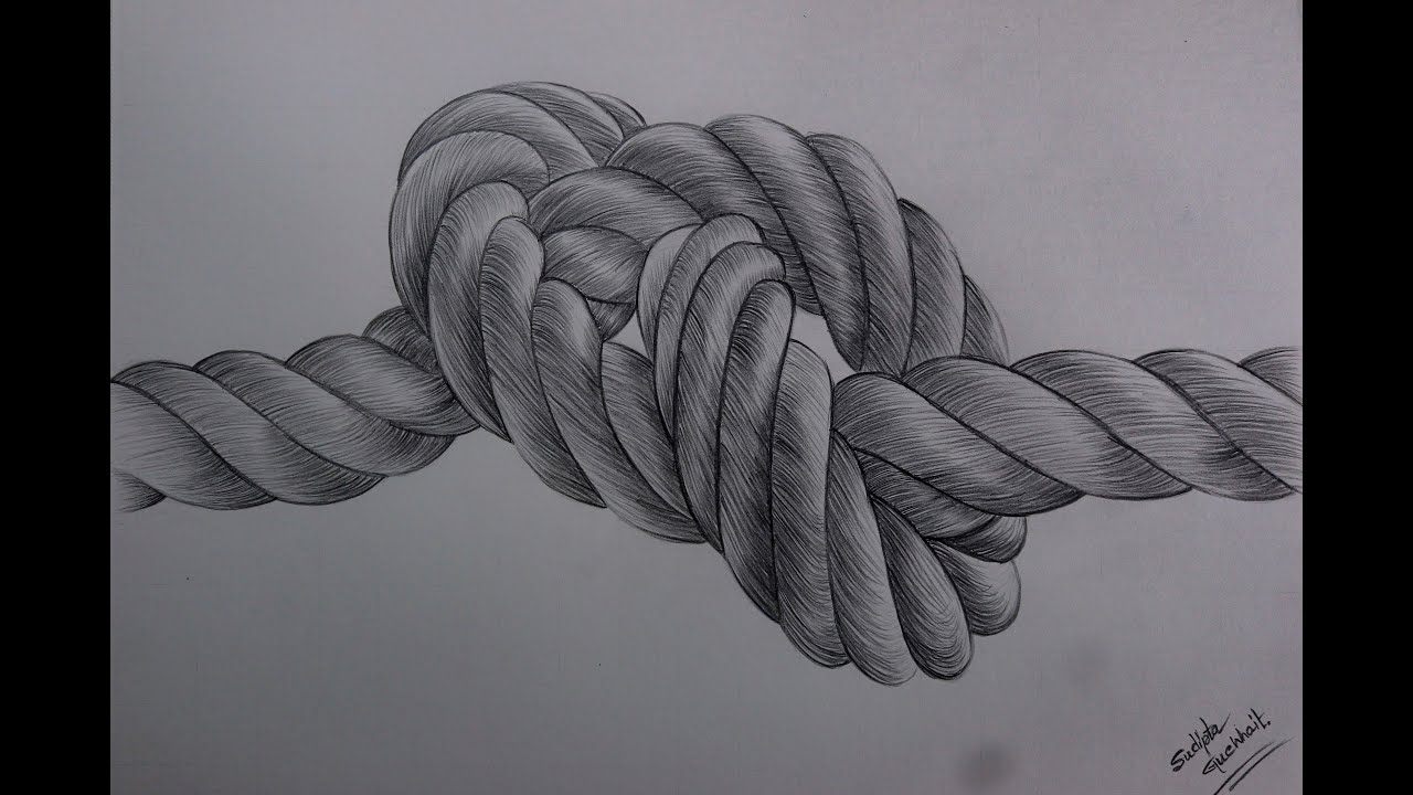 how to Draw Realistic Rope | Step by Step - YouTube