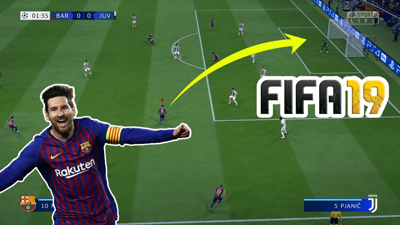 Shoting attempt from out of the box | Lionel Messi FIFA 19 Gameplay ...