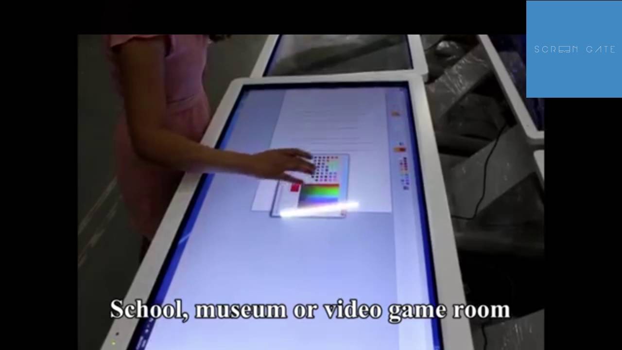 LCD multimedia kiosk with multi point touch screen - YouTube