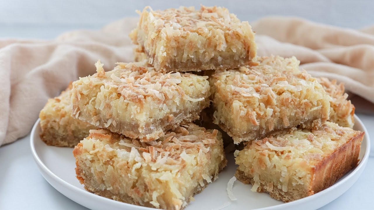 Chewy Sweet Coconut Bars Recipe - YouTube