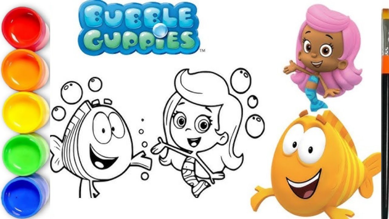 How to Draw Bubble Guppies Coloring Drawing Pages - Molly, Mr. Grouper ...