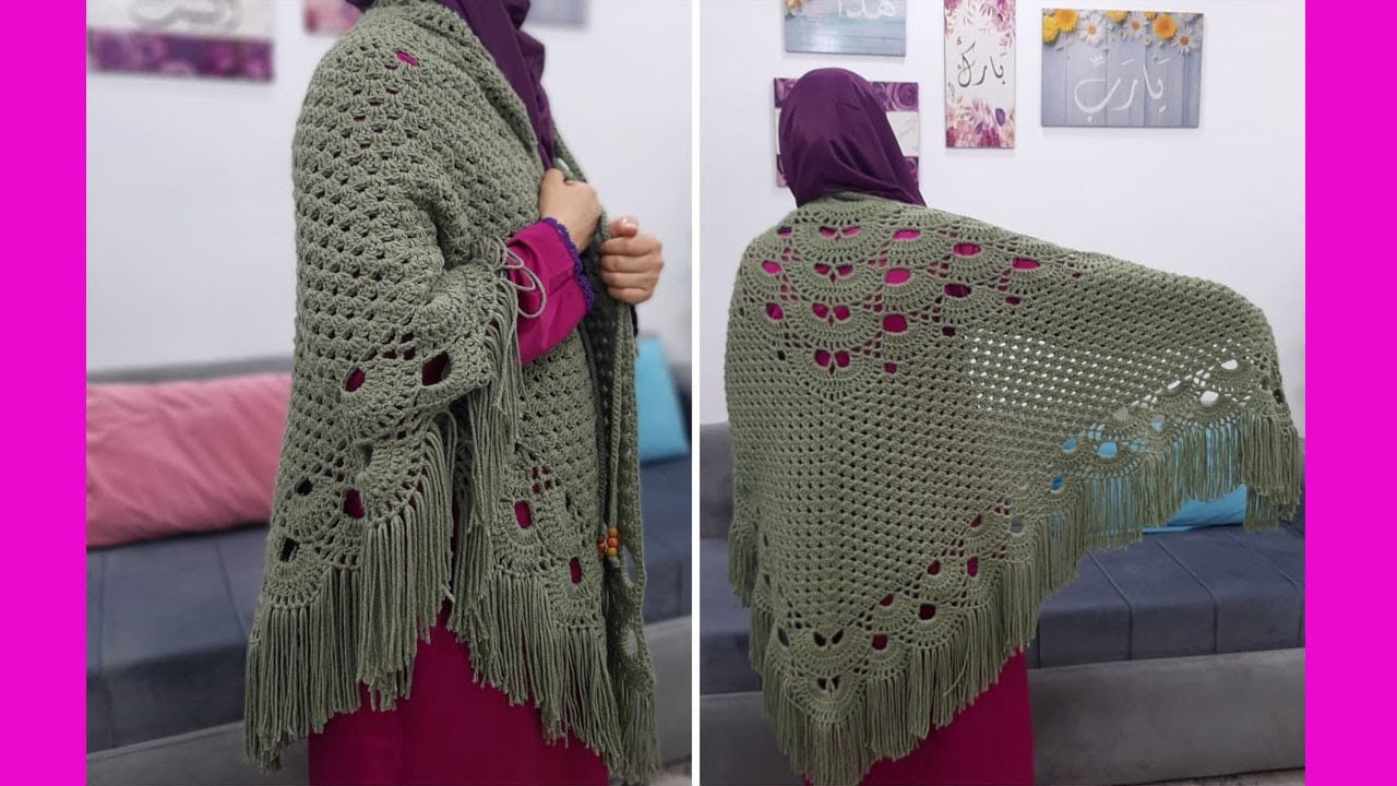 How To Crochet Elegant Triangle Shawl for beginners | Easy crochet ...
