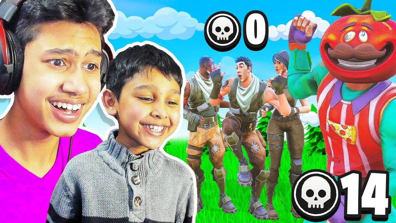 7 Year Old CARRIES Squads while I actually play in Fortnite... - YouTube