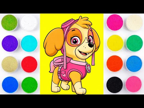 Colored Sand Painting Skye Paw Patrol For Kids And Toddlers