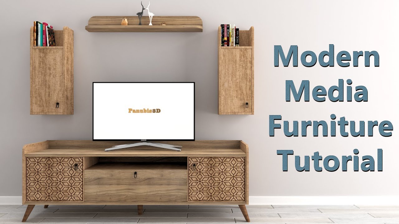 3Ds Max Modern Media Furniture Modeling & Texturing Tutorial - YouTube