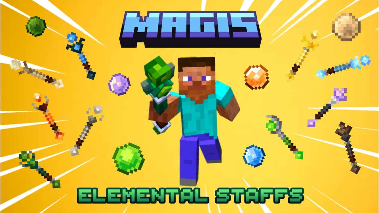 MAGIS || Elemental Staffs - Addon MCPE - YouTube