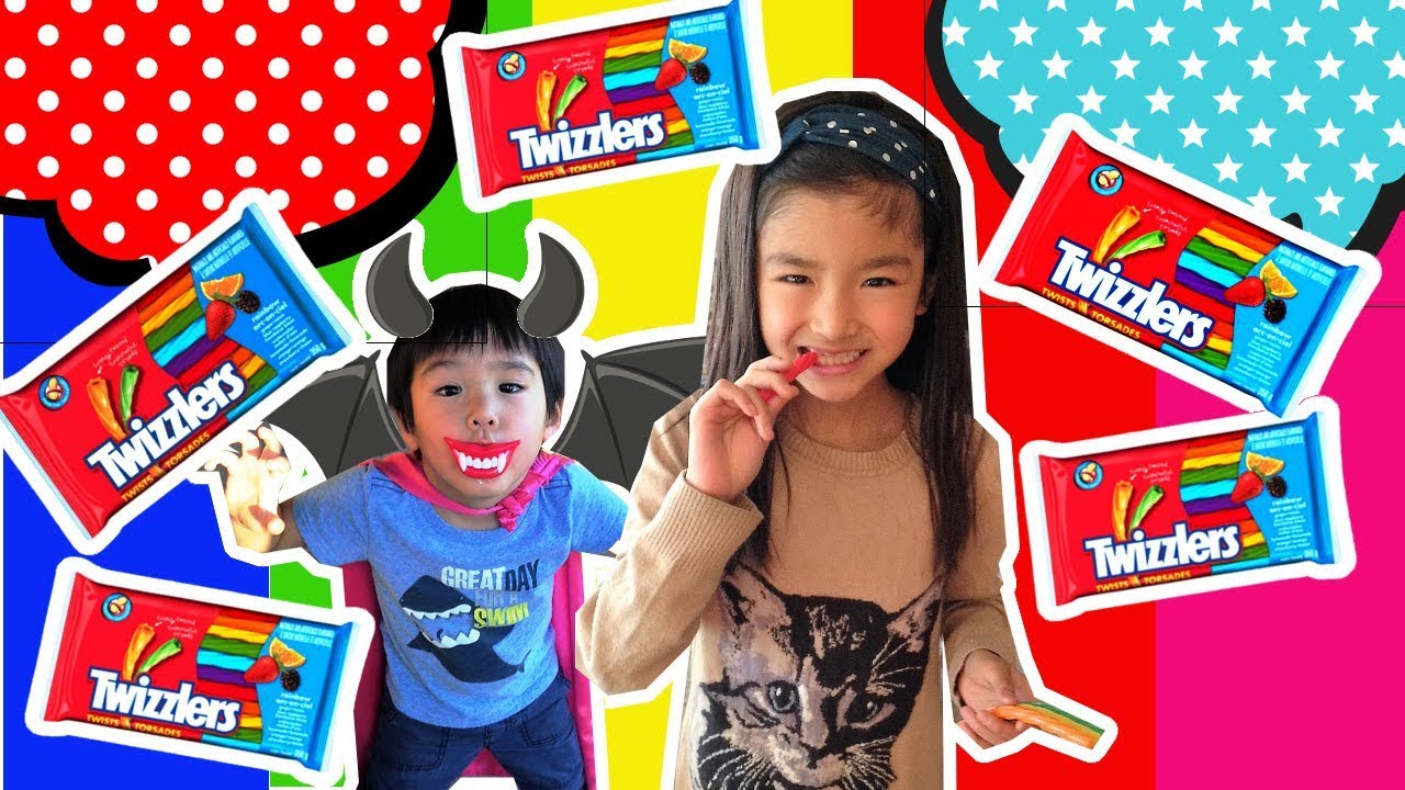 【Learn Color with TWIZZLERS Candies】 Funny Finger Family Nursery Rhymes ...
