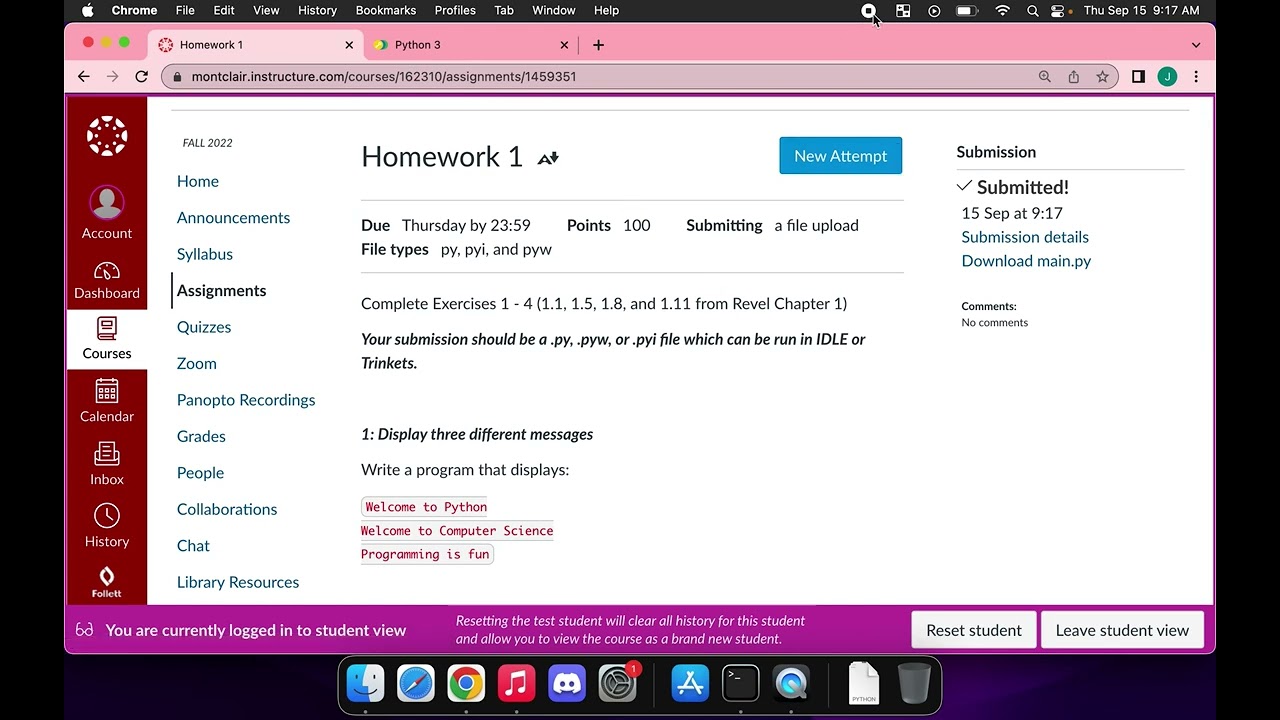 How to download and submit homework in Canvas - YouTube