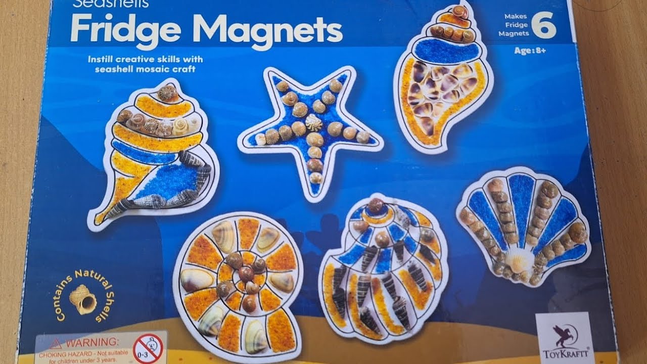 Let's unbox Fridge Magnets kit using seashells | 5 different types of ...