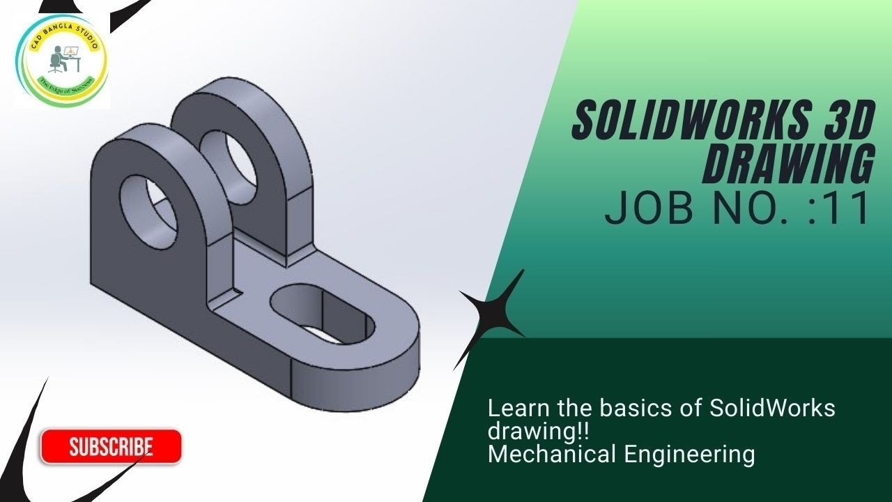 Solidworks 3D Drawing Job No. 11 | Mechanical Drawing for Beginners ...