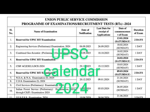 #UPSCcalendar2024 released#UPSC form fill up#UPSC last date for online ...