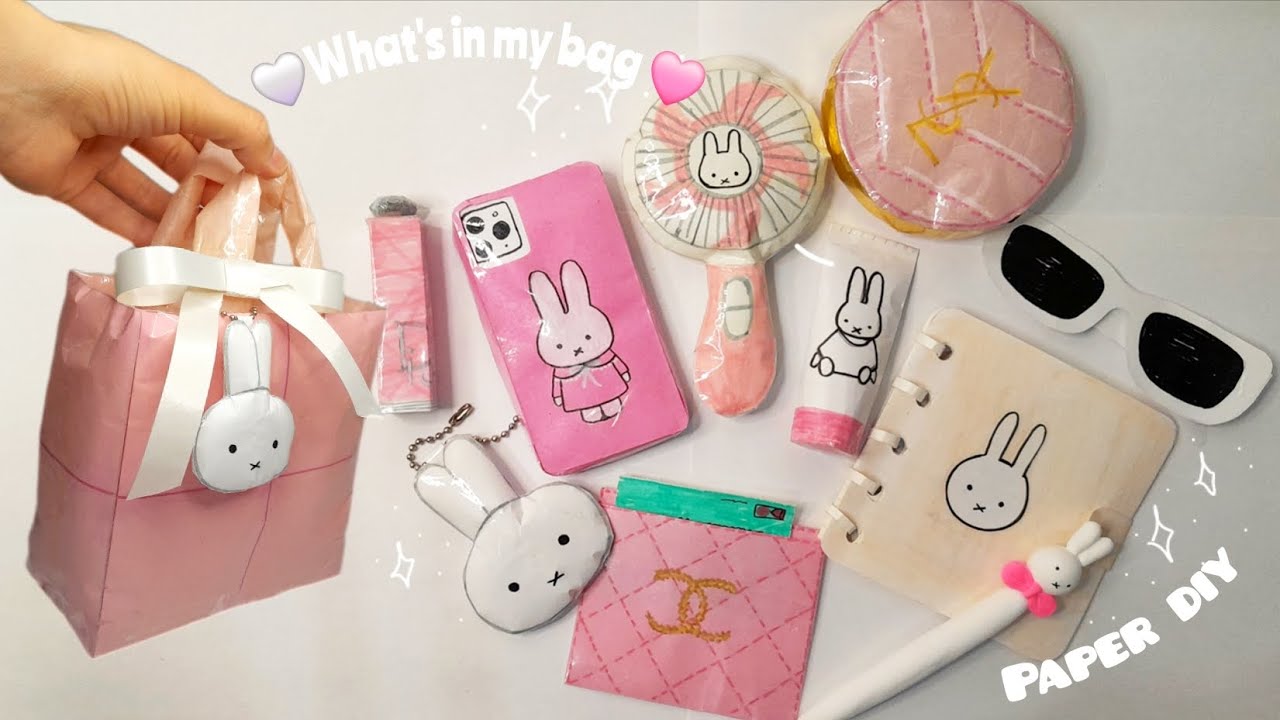 Paper diy 🎀 Miffy paper squishy bag asmr|paper iPhone,miffy keychain ...