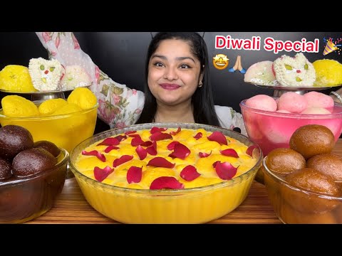 DIWALI SPECIAL🎉 RASMALAI WITH ROSE PETALS, ROSE RASGULLA, RAJBHOG RASGULLA, GULAB JAMUN, KALA JAMUN