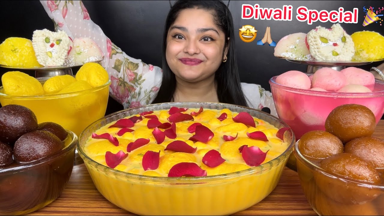 DIWALI SPECIAL🎉 RASMALAI WITH ROSE PETALS, ROSE RASGULLA, RAJBHOG ...
