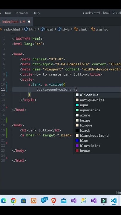 How To Create Link Button By Using Html And Css Html Css Link Button Shorts Youtube