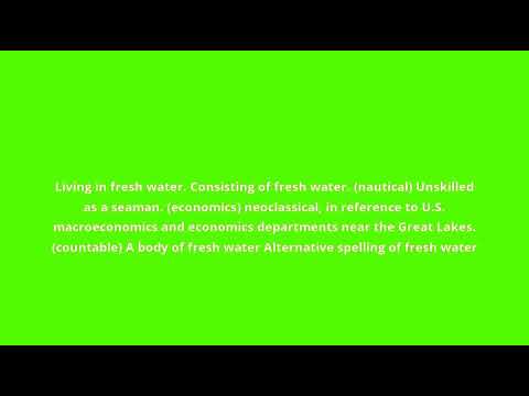 what is the meaning of freshwater - YouTube