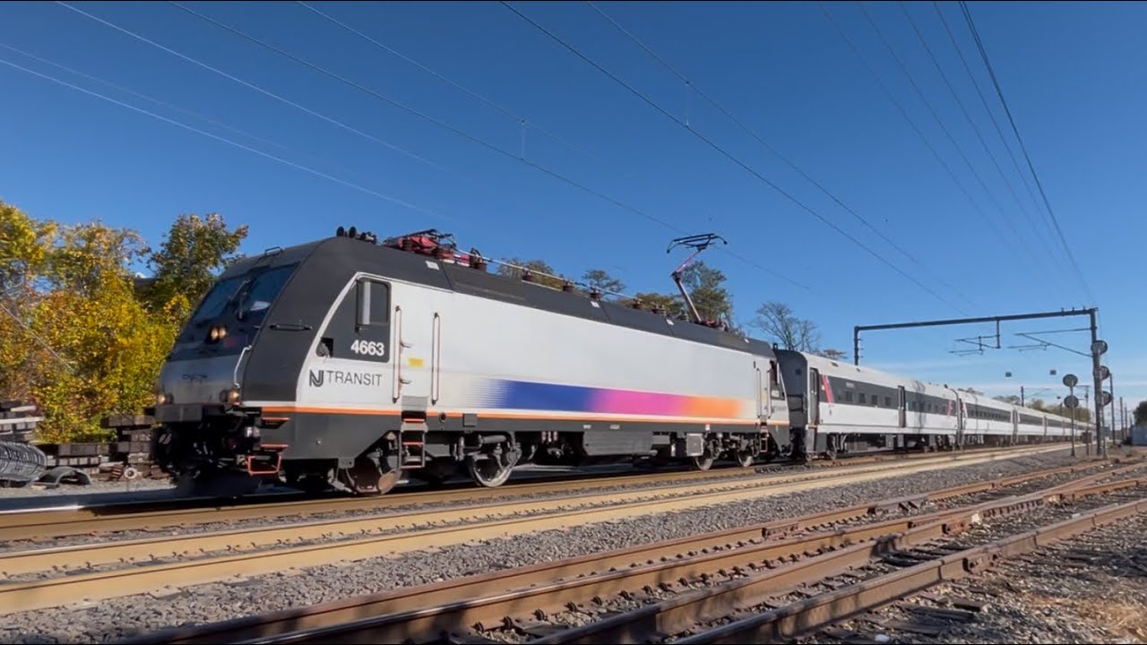 NJ Transit ALP-46A #4663 NJCL Train 7240 Red Bank NJ - YouTube