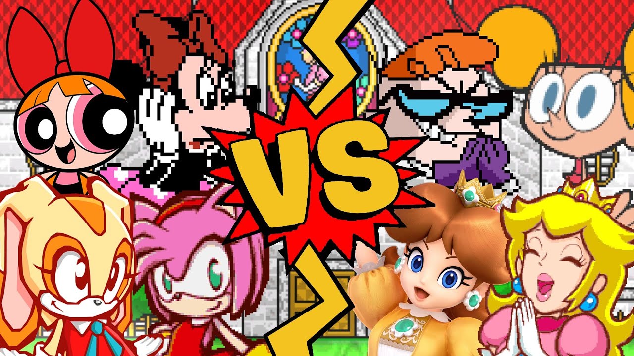 M.U.G.E.N Battles | Blossom/Amy Rose/Cream/Minnie Mouse vs Peach/Daisy ...