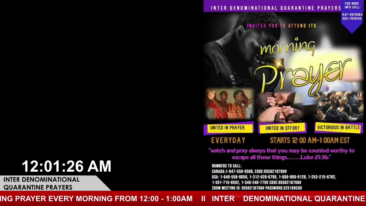 INTER DENOMINATIONAL QUARANTINE PRAYERS 3RD JUNE 2020 - YouTube