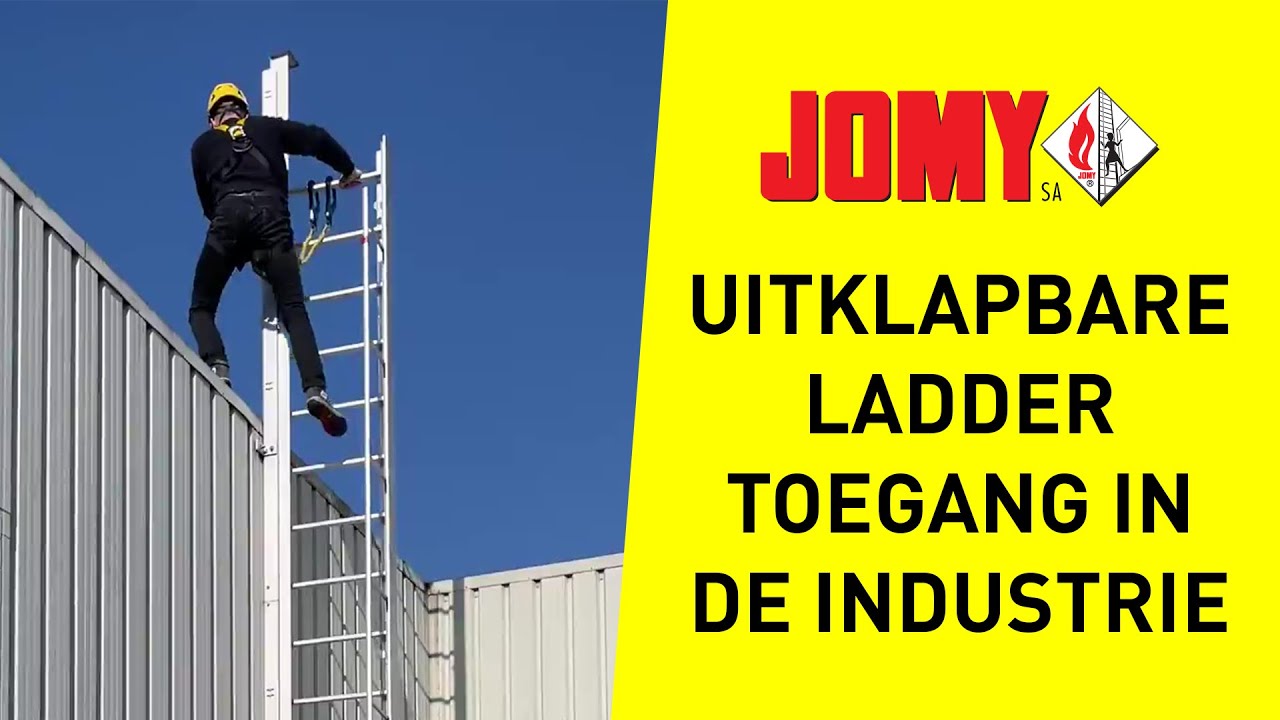Uitklapbare ladder voor toegang op hoogte in de industrie | JOMY - YouTube