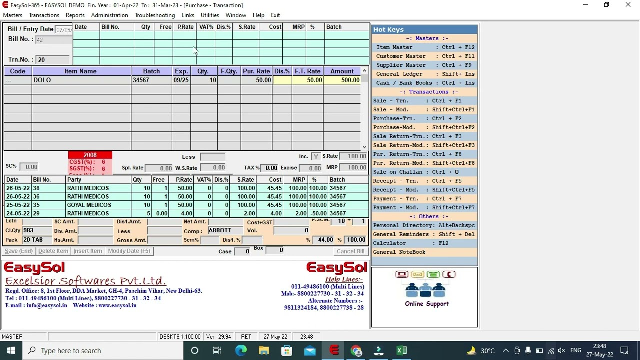 EasySol365 Demo For Pharmacy POS, Chemist Shop, Medical Store Software ...