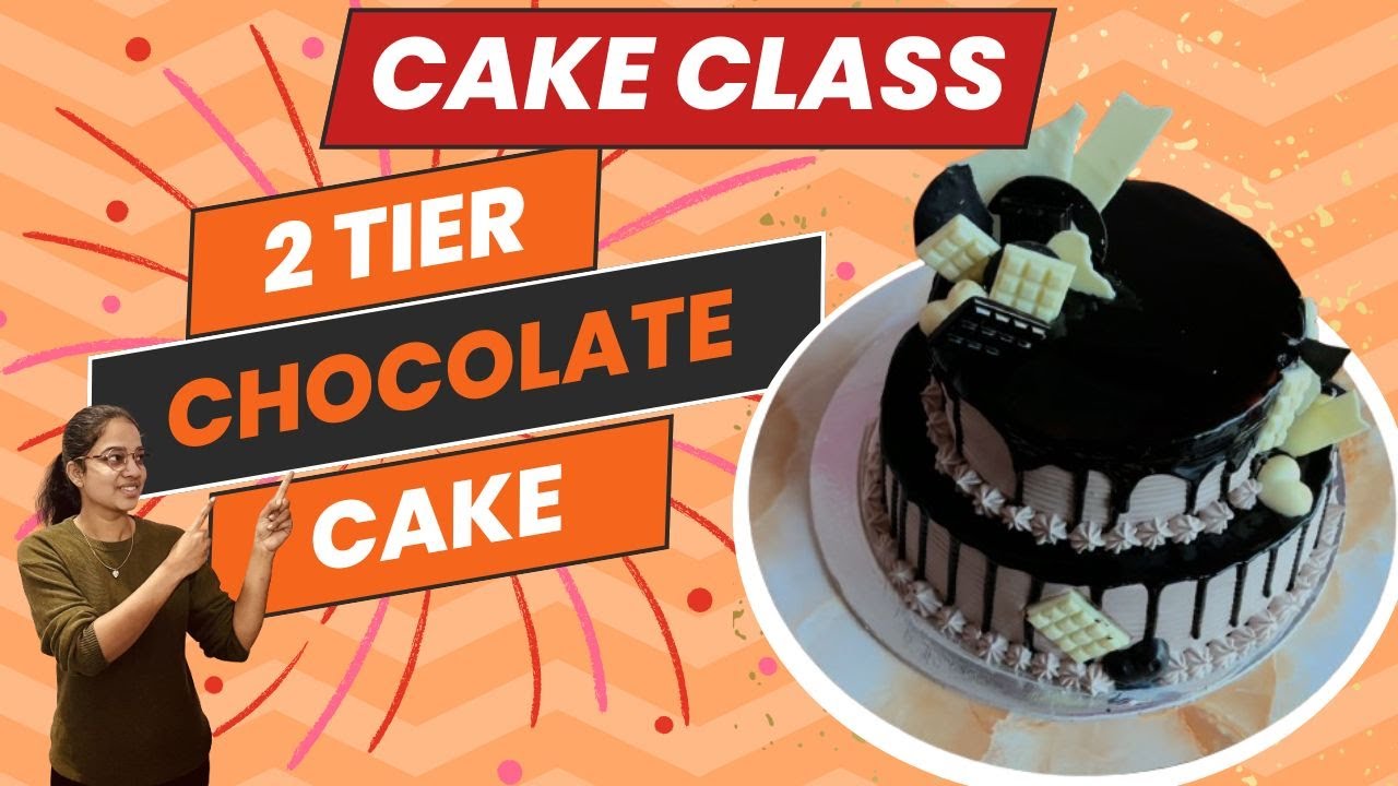 Cake Class part 11 | 2 Tier Chocolate Cake | Homemade Style Eggless ...