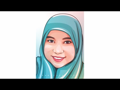HOW TO DRAW VECTOR CARTOON IN CORELDRAW | HIJAB WOMAN (1)